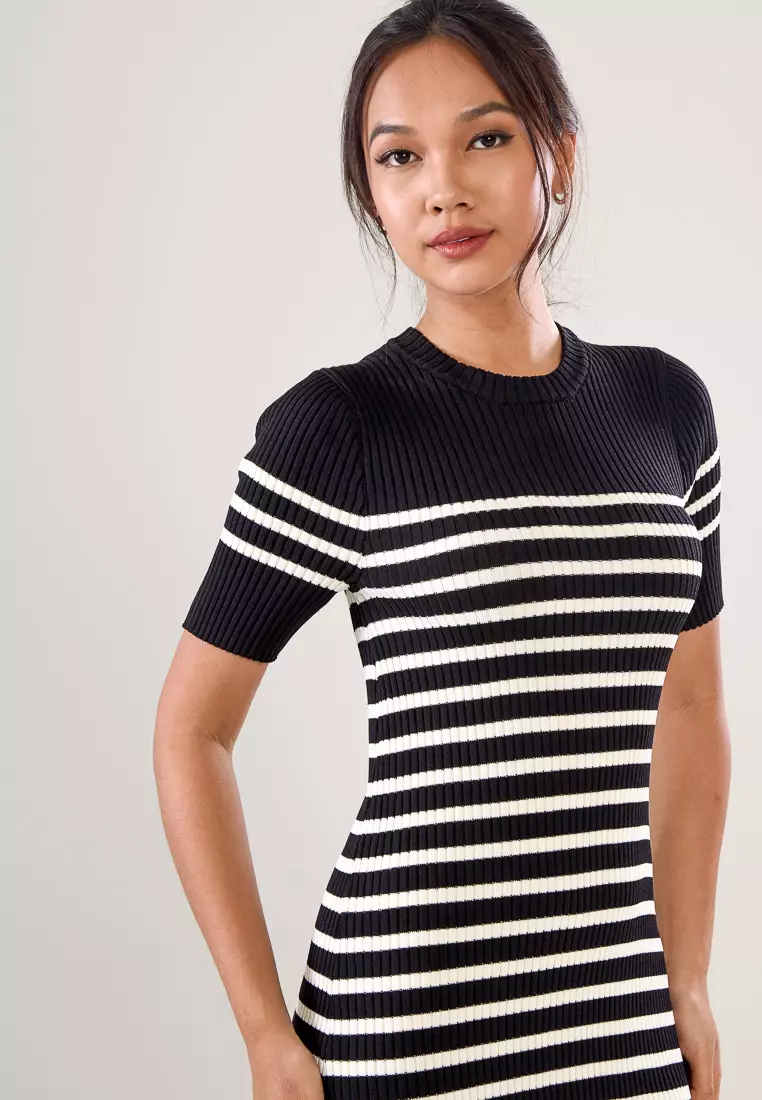 Buy Dressing Paula Striped Knit Dress Online | ZALORA Malaysia