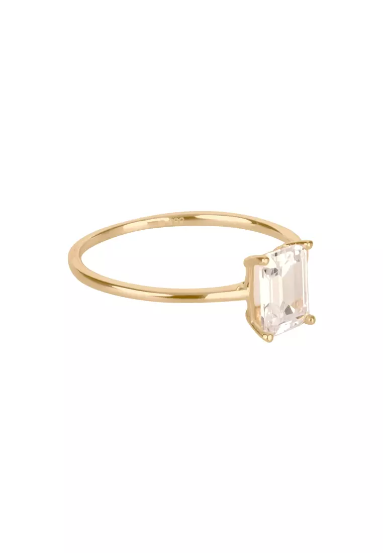 Buy Foundry Emerald Cut Ring Stacker 14k Gold 2025 Online | ZALORA Philippines