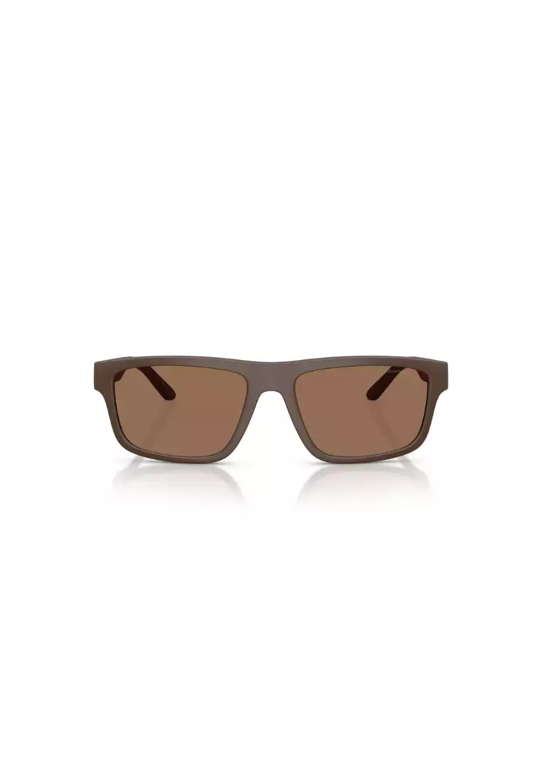 Buy Emporio Armani Men Rectangle Frame Brown Sunglasses, UV Protection ...