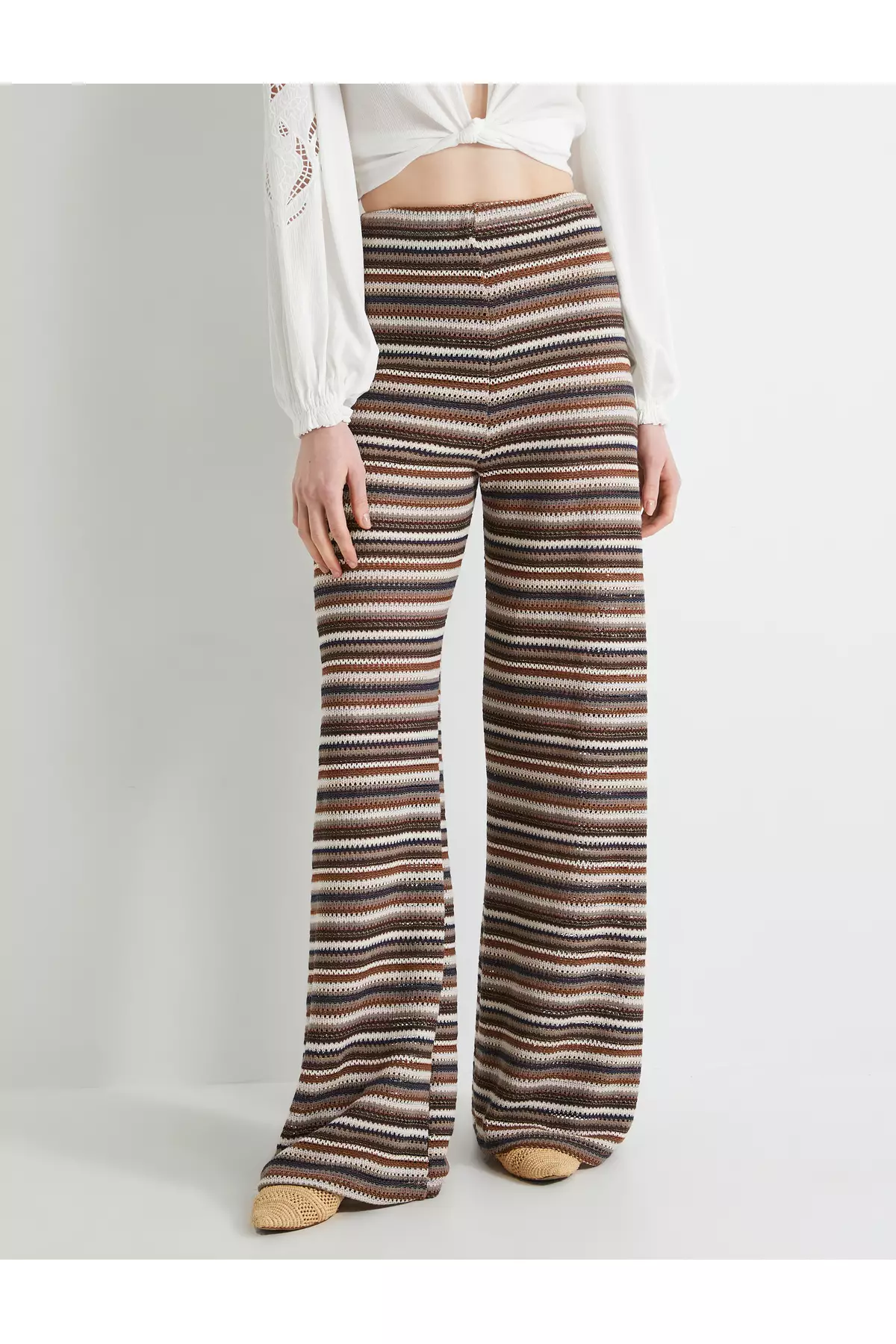 Jual KOTON Wide Leg Crochet Trousers Normal Waist Original 2025 ...