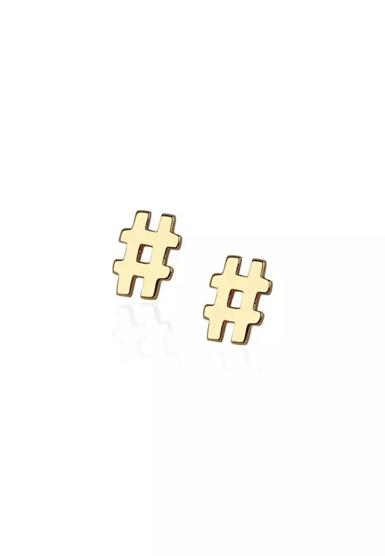 Buy Foundry Vermeil Basic Hashtag Earrings 2026 Online | ZALORA Philippines