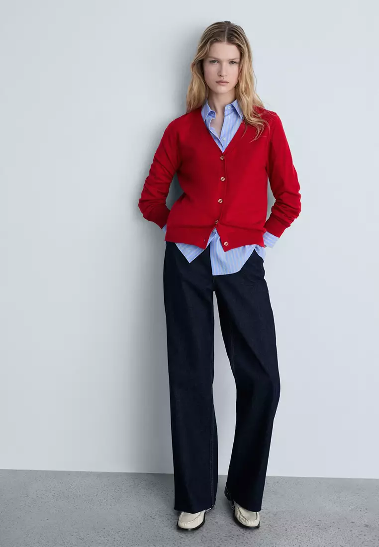 Buy Mango Mulberry Silk Blend Ribbed Cardigan 2025 Online | ZALORA