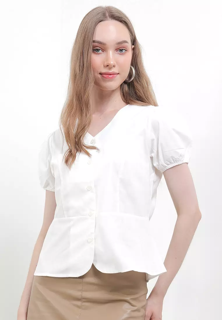 Jual WHITE|MODE Kumi Blouses Original 2025 | ZALORA Indonesia