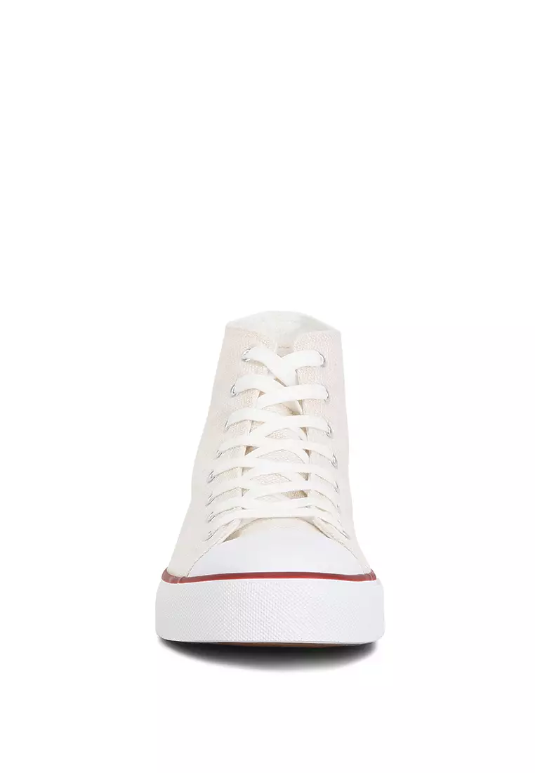 Buy London Rag Men's High Ankle Canvas Sneakers in Off-White 2025 ...