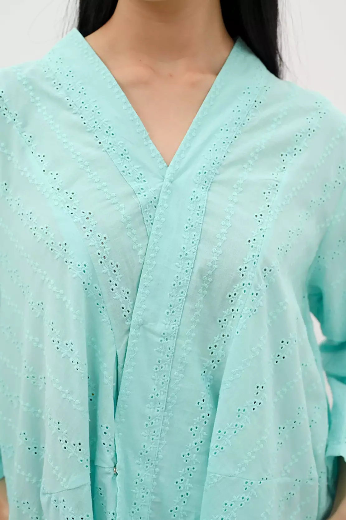 Jual Nona Rara Batik NONA RARA - Elena Basic Turquoise T4007, Baju ...