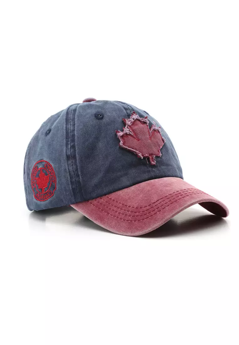 Buy Kings Collection Canada Embroidery Maple Leaf Blue and Red ...