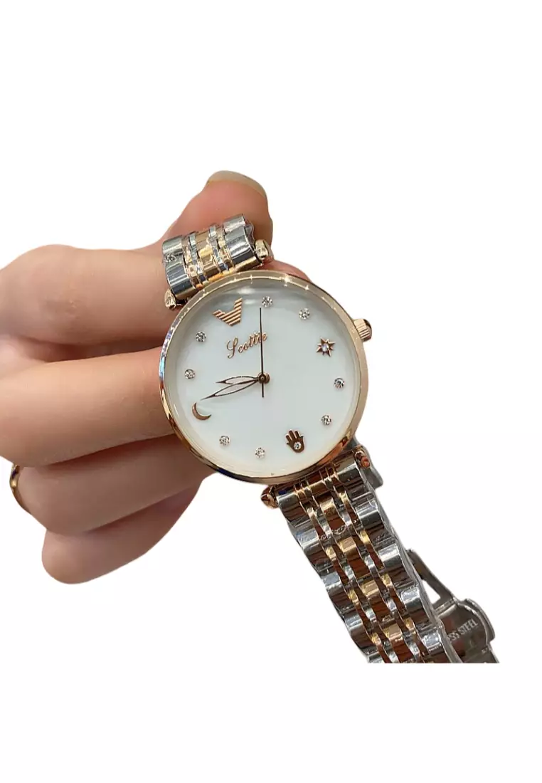 Buy OPCHIC Trendy Women's Watch With Steel Belt And Diamond Shell Face ...