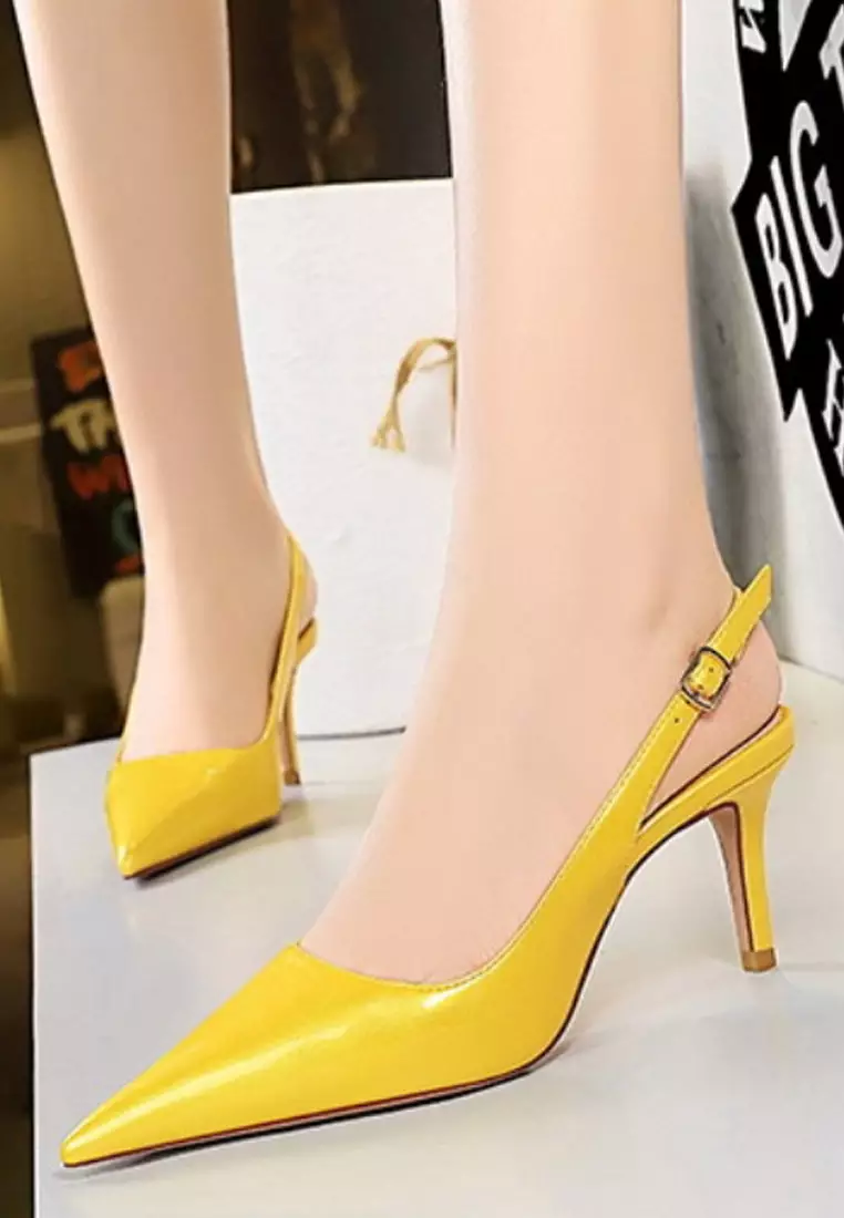 Buy Twenty Eight Shoes VANSA Simple Pointed Ankle Strap Mid-Heel Shoes ...