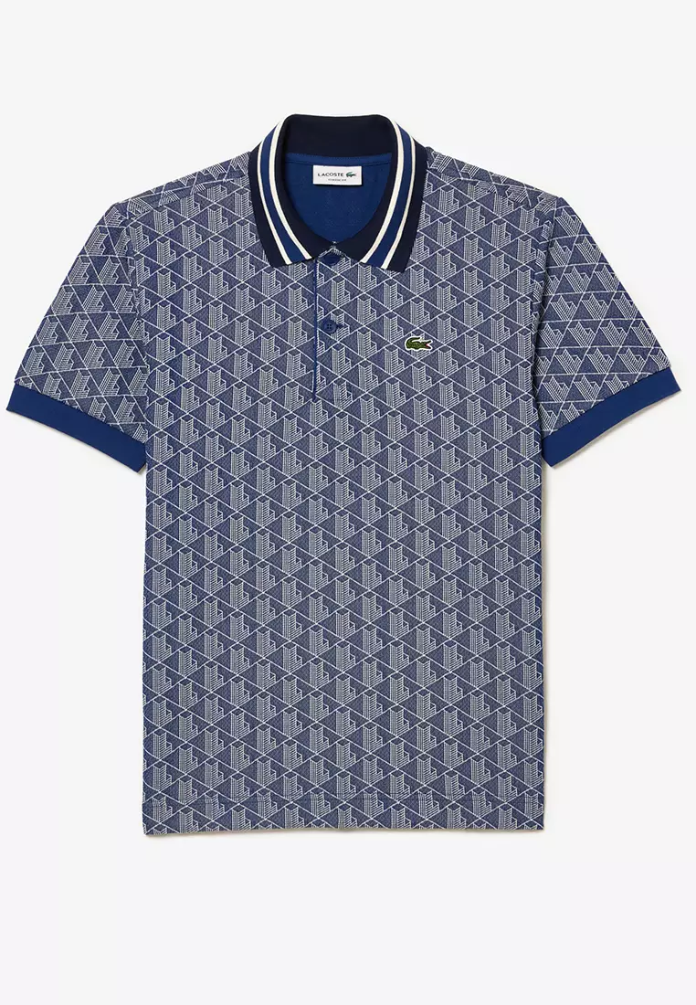 Buy Lacoste Classic Fit Contrast Collar Monogram Motif Polo Shirt 2024 Online | ZALORA Philippines