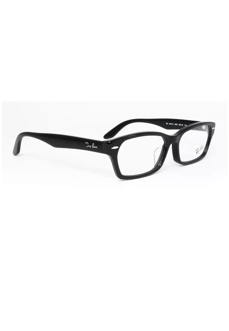 Buy Ray-Ban Ray-Ban Unisex Polished Black Plastic Rectangle Eyeglasses ...