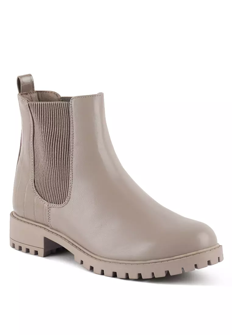 London Rag Taupe Croc Back Chelsea Boots 2025 | Buy London Rag Online ...