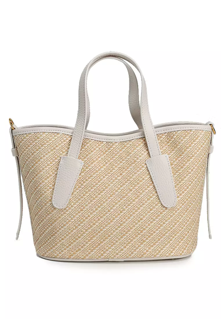 Buy Coccinelle Never Without Bag Bicolor Straw Small Tote Bag 2025 ...