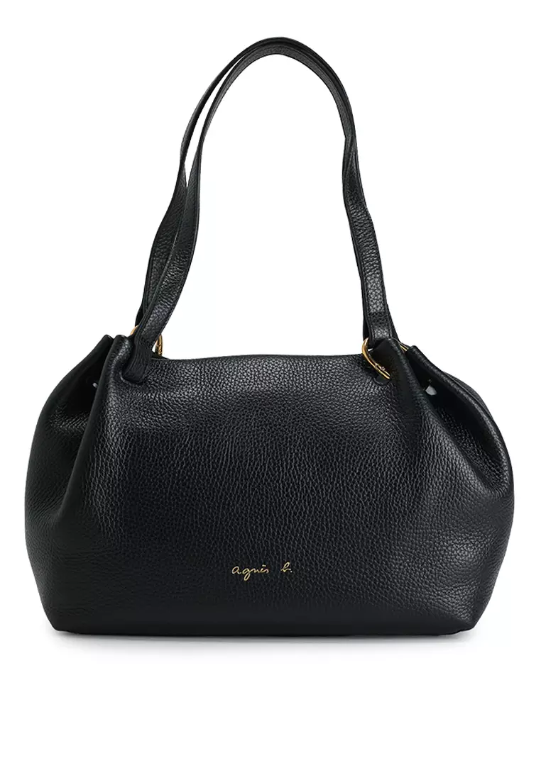 Jual agnès b. Leather Shoulder Tote Bag Original 2025 | ZALORA Indonesia