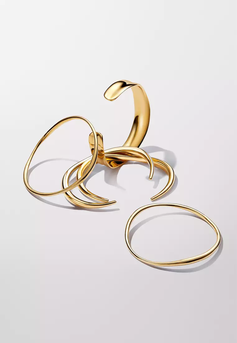 Buy PANDORA Pandora Essence 14k Gold Plated Organically Shaped Open Bangle Online | ZALORA Malaysia