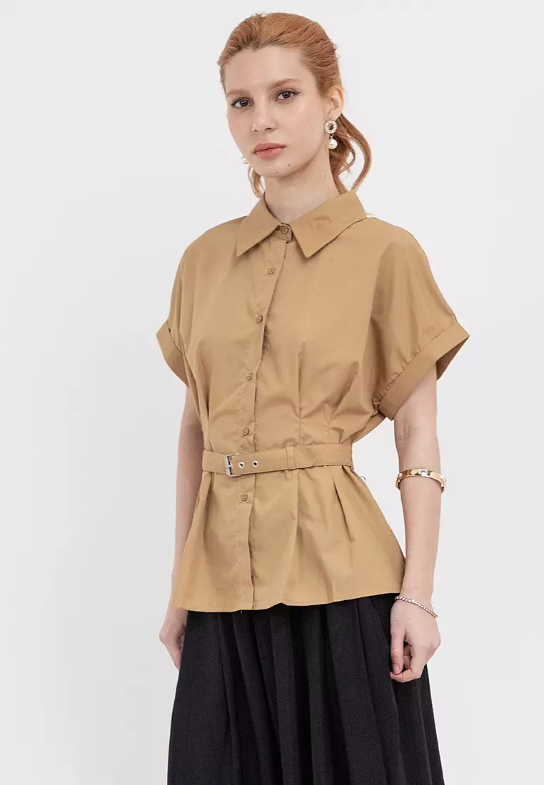 Buy BADOMODA DIADA Belted Peplum Blouse 2026 Online | ZALORA Philippines