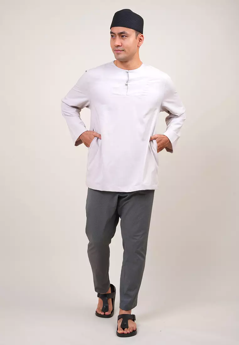 Buy SITI KHADIJAH Siti Khadijah Basheer Top in Light Grey 2025 Online ...