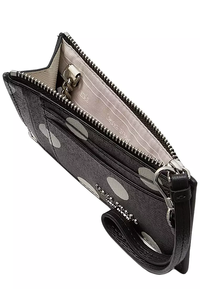 Buy Kate Spade Morgan Sunshine Dot Card Case Wristlet in Black Multi ...