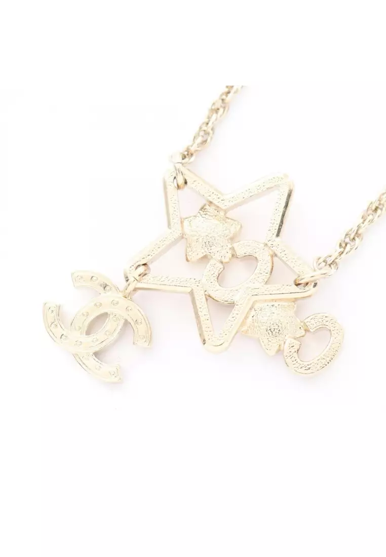 Buy Chanel Pre-Loved Chanel coco mark star necklace GP Rhinestone gold ...