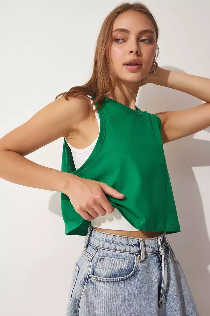 網上選購Happiness Istanbul Cotton Crop Tank Top 2024 系列 | ZALORA香港