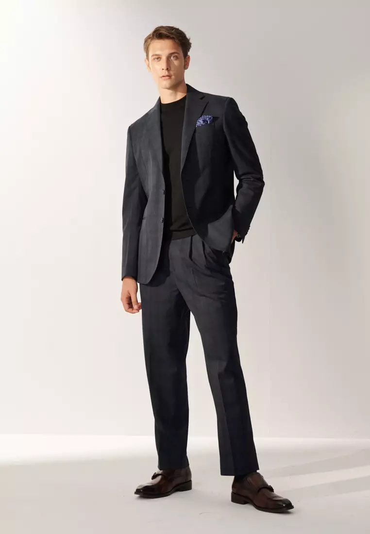 Buy SST&C Navy Check Leisure Suit 2025 Online | ZALORA