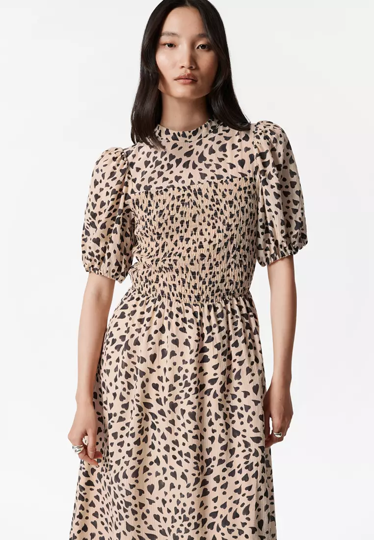 Buy & Other Stories Smocked Puff-Sleeve Midi Dress Online | ZALORA Malaysia