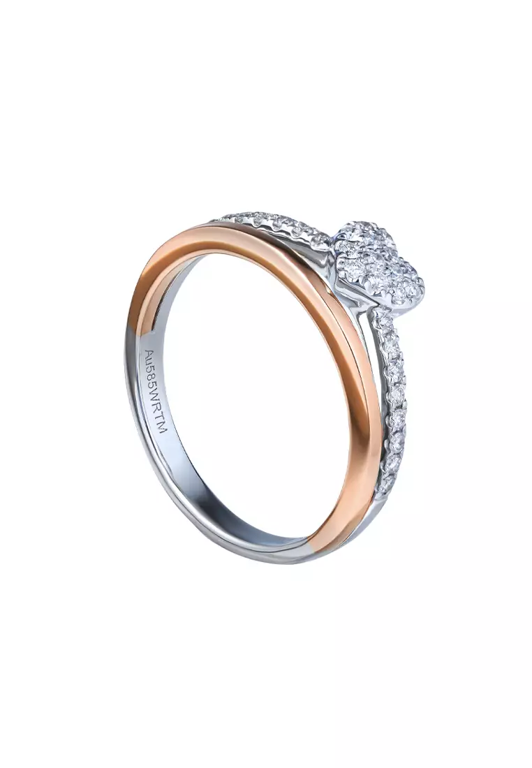 Buy TOMEI TOMEI Diamond Ring, White+Rose 585 Online | ZALORA Malaysia