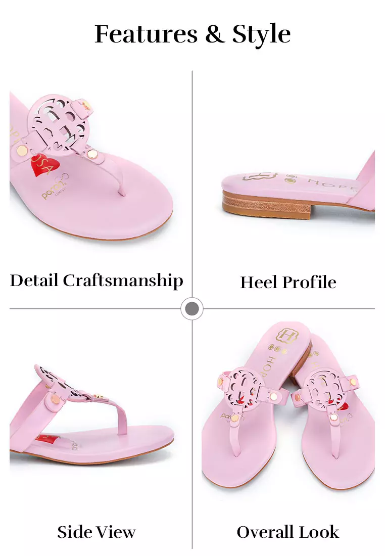 Buy HOPE ROSA Hope Rosa Moonraker Pink Leather Sandals 2025 Online | ZALORA