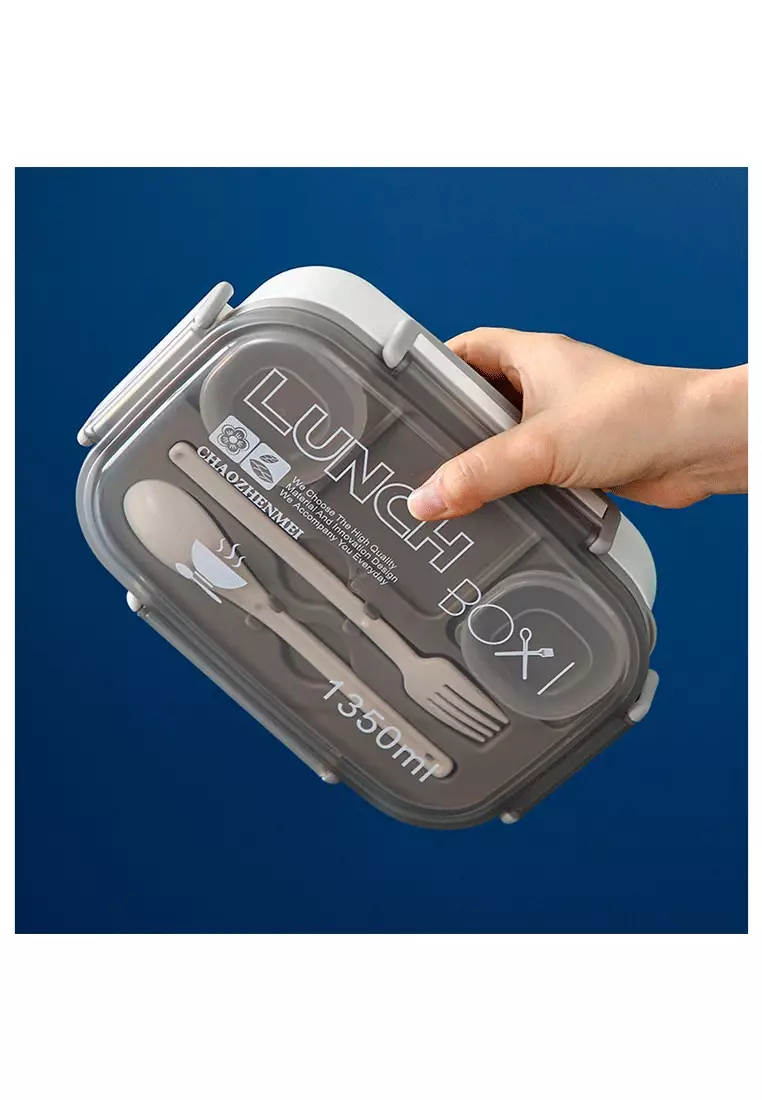 Buy Latest Gadget 1350ml 4 Section Lunch Box 23×16.5x8cm – Brown 2025 ...