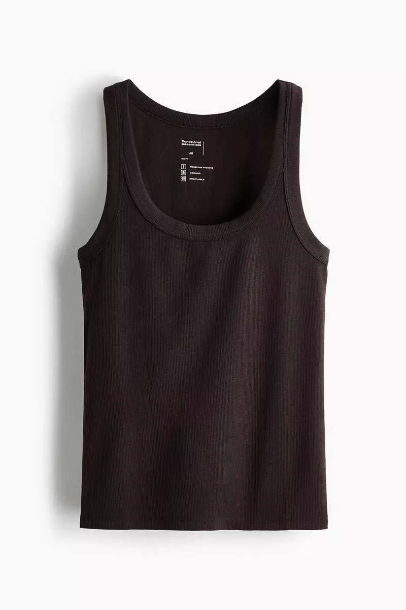 Buy H&M Cooling Slim Fit Ribbed vest top 2026 Online | ZALORA