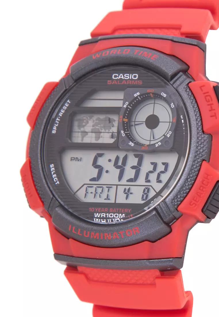 Jual Casio Jam Tangan AE1000-4AVDF Merah Original 2025 | ZALORA Indonesia