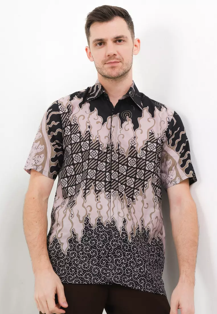 Jual Elshanum Batik Seroja Kemeja Batik Premium Pria Casual Modern ...