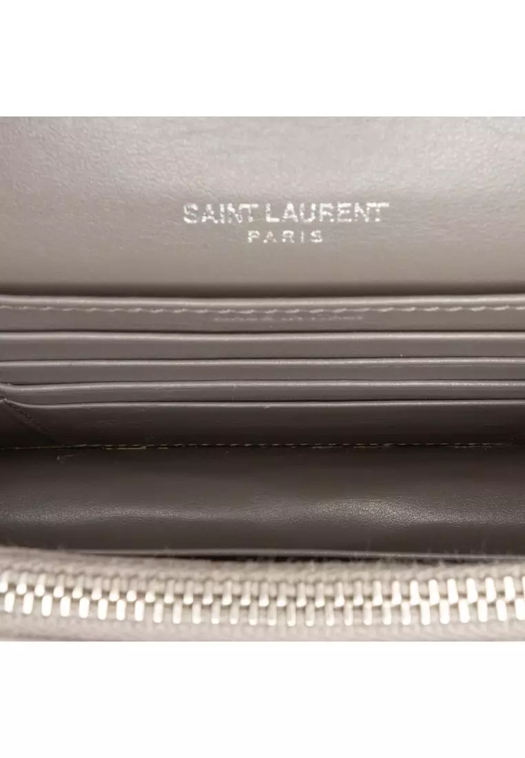Buy SAINT LAURENT Pre-Loved Saint Laurent Croc Embossed Leather ...