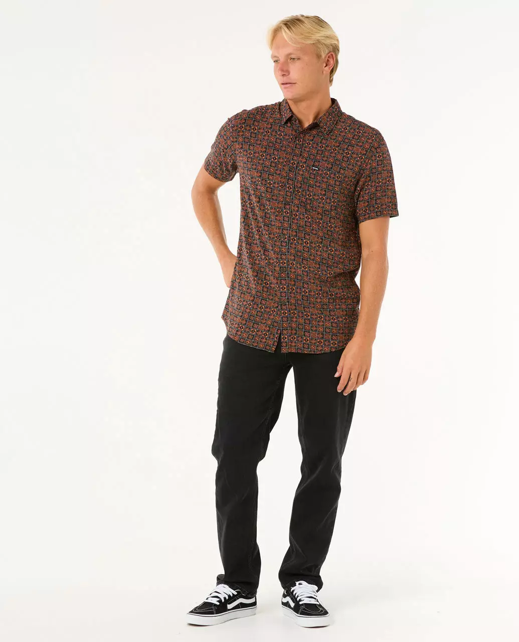 Jual Rip Curl Rip Curl Men Fun Times Short Sleeve Shirt - Black/Orange ...