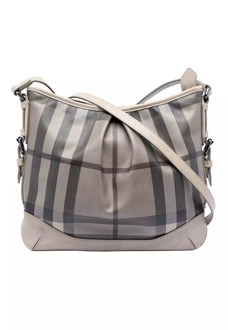 Buy BURBERRY Pre-Loved Burberry Smoke Check Coated Canvas Hartham ...