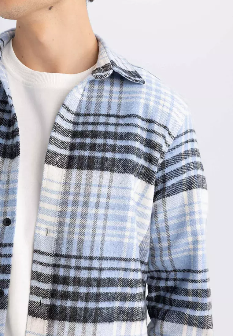 Buy DeFacto Checkered Overshirt 2025 Online | ZALORA