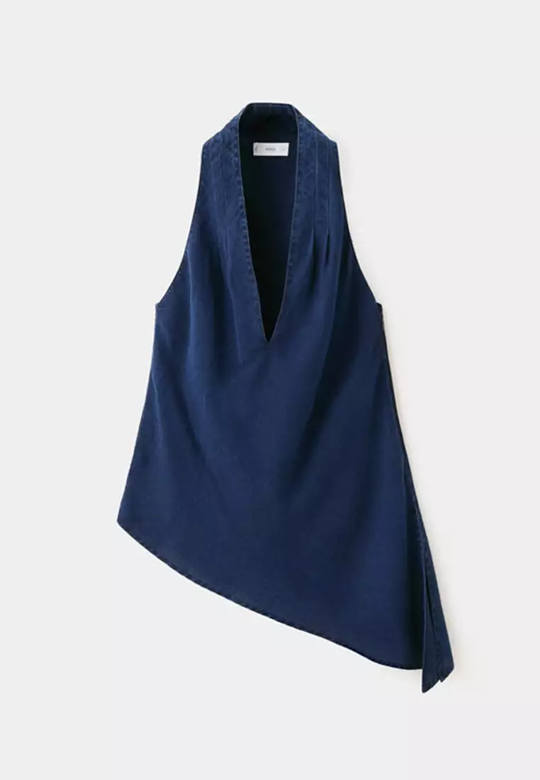 Buy Mango Asymmetric Hem Lyocell Top 2026 Online | ZALORA