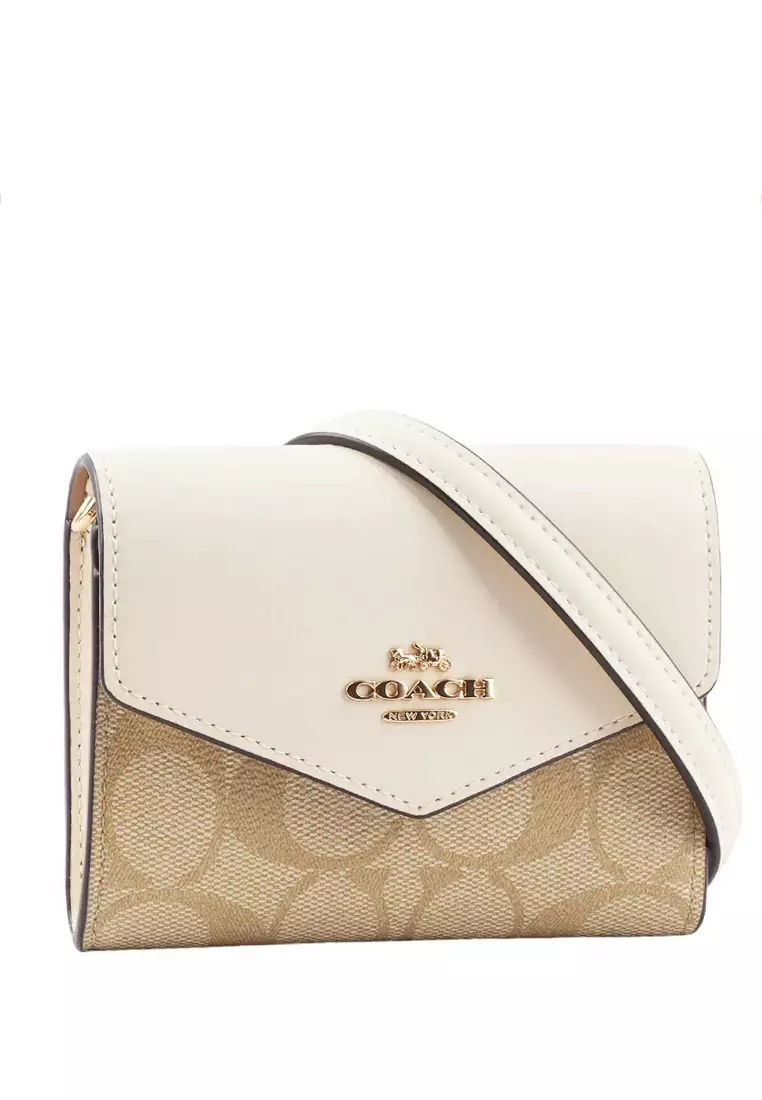 Buy Coach Mini Envelope Wallet With Strap In Signature Canvas - Light ...
