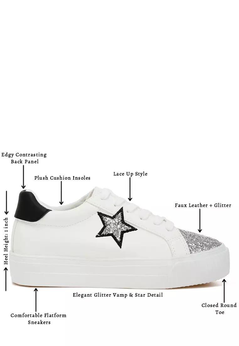 Buy London Rag Glitter Patch Chunky Sneakers In White/Silver 2025 Online | ZALORA Philippines