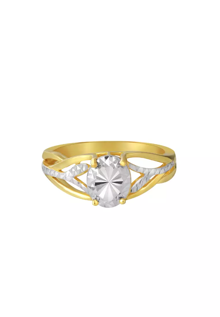 Buy TOMEI TOMEI Dual-Tone Ring, Yellow Gold 916 Online | ZALORA Malaysia