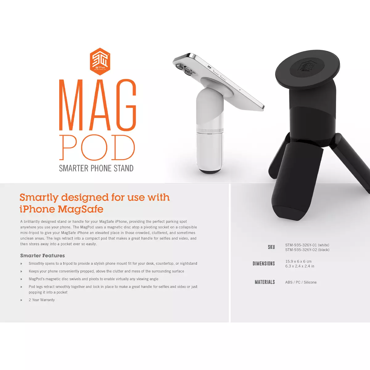 Jual STM STM MagPod for iPhone MagSafe Snap On Phone Stand Portable ...