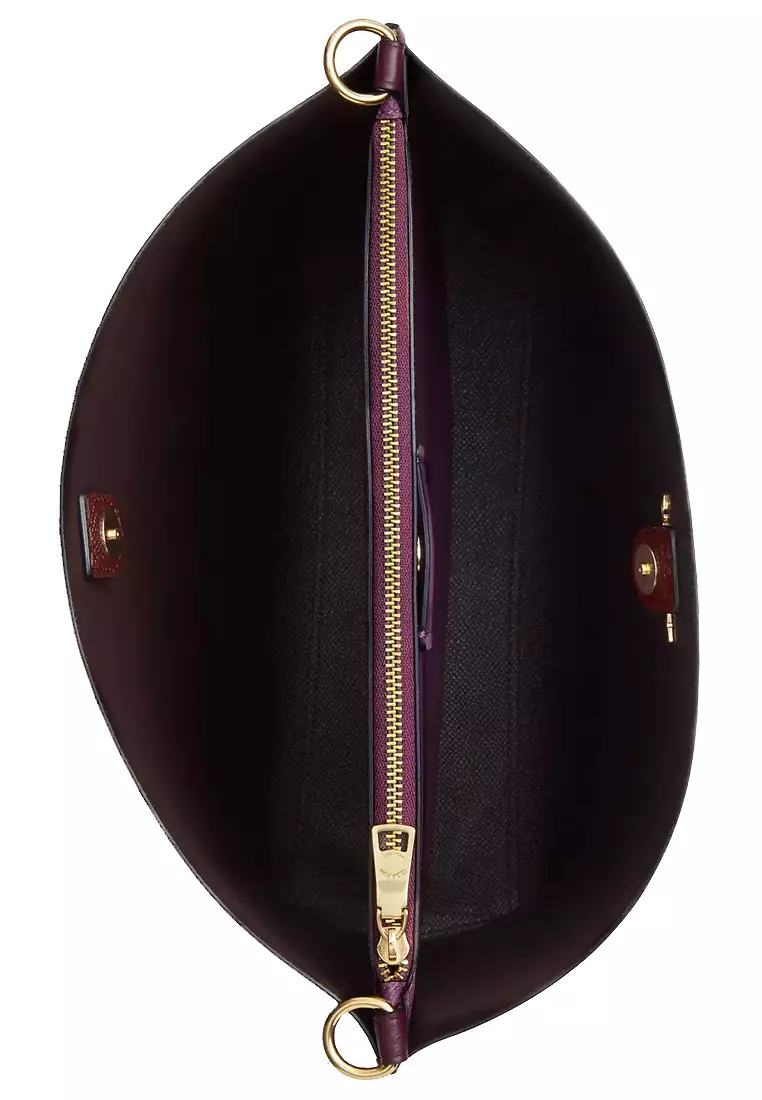 Buy Coach Mollie Bucket Bag In Signature Canvas in Khaki/ Deep Berry ...