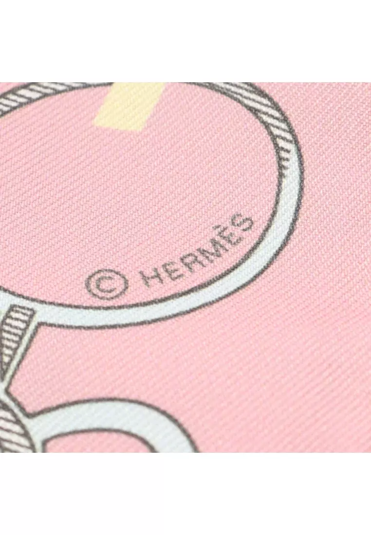 Buy Hermes Pre-Loved Hermès twilly DO RE BOUCLES ribbon scarf silk pink ...