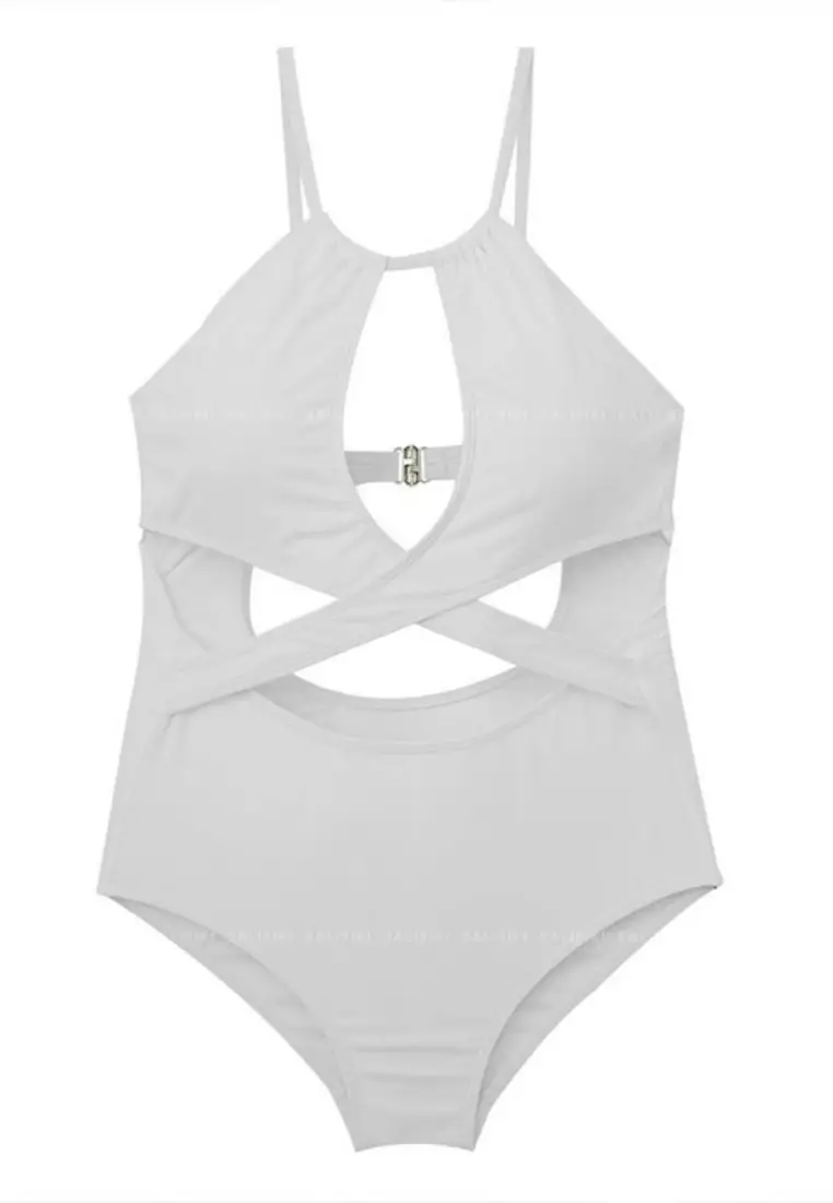 Buy ZITIQUE Korean women's white one-piece swimsuit Online | ZALORA ...