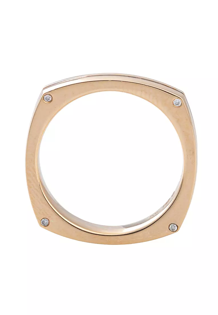 Buy LITZ LITZ 18K White Gold & Rose Gold Diamond Men Ring PJ-MS015M ...