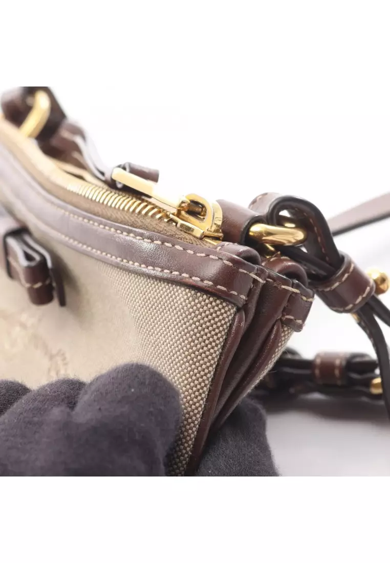 Buy Prada Pre-Loved Prada LOGO JACQUARD logo jacquard Shoulder bag ...