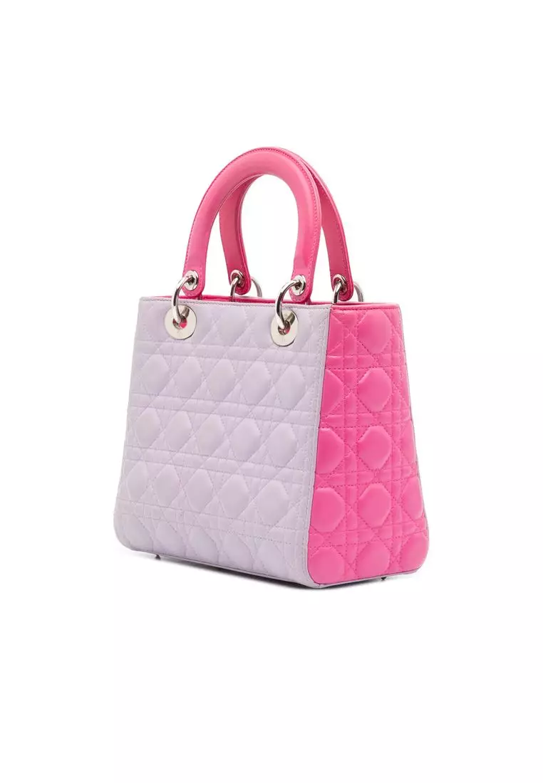 Buy Dior Pre-Loved Dior Medium Bicolor Lambskin Cannage Lady Dior 2026 ...