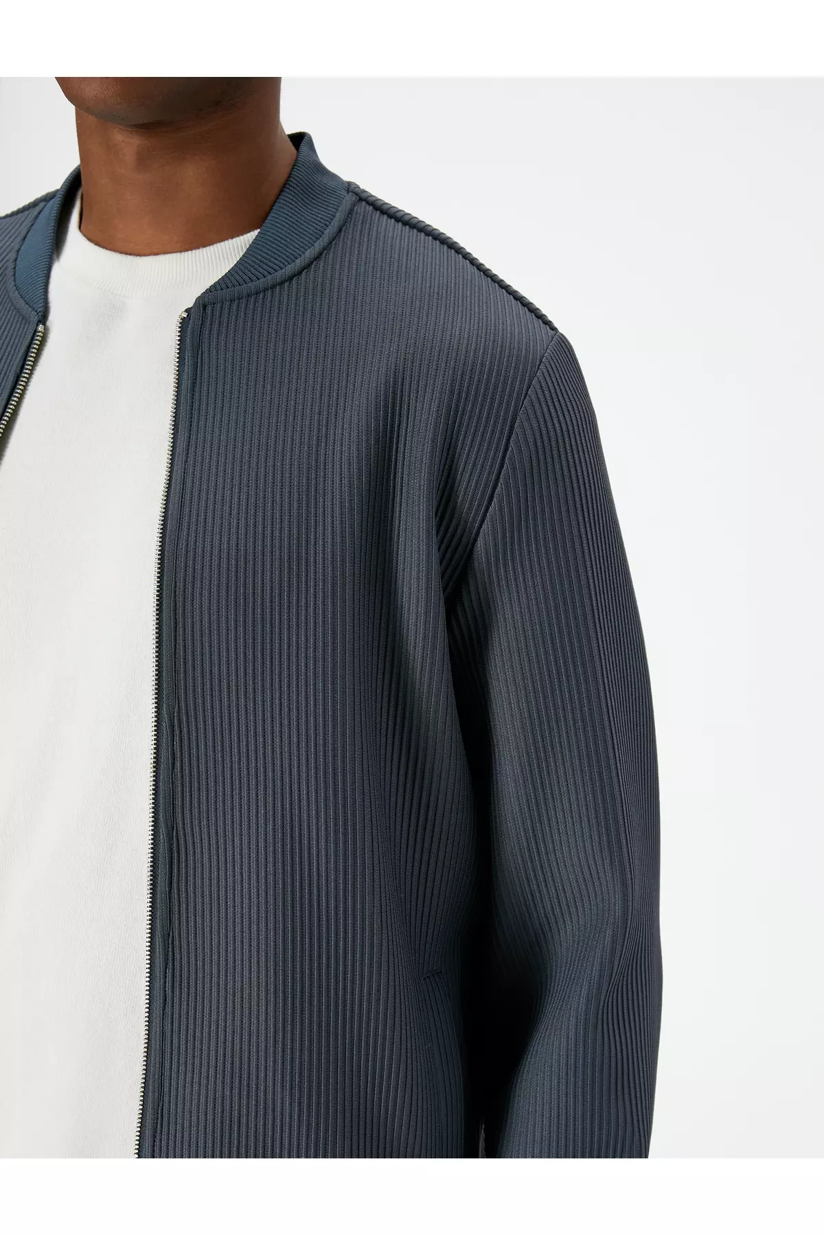 Buy KOTON Bomber Jacket With Textured Zipper Pocket Detail 2026 Online ...
