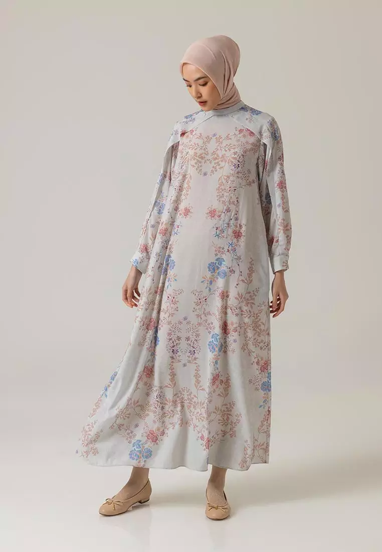 Jual Riamiranda Ria Miranda Warm Grey Azeema Dress Original 2025 ...
