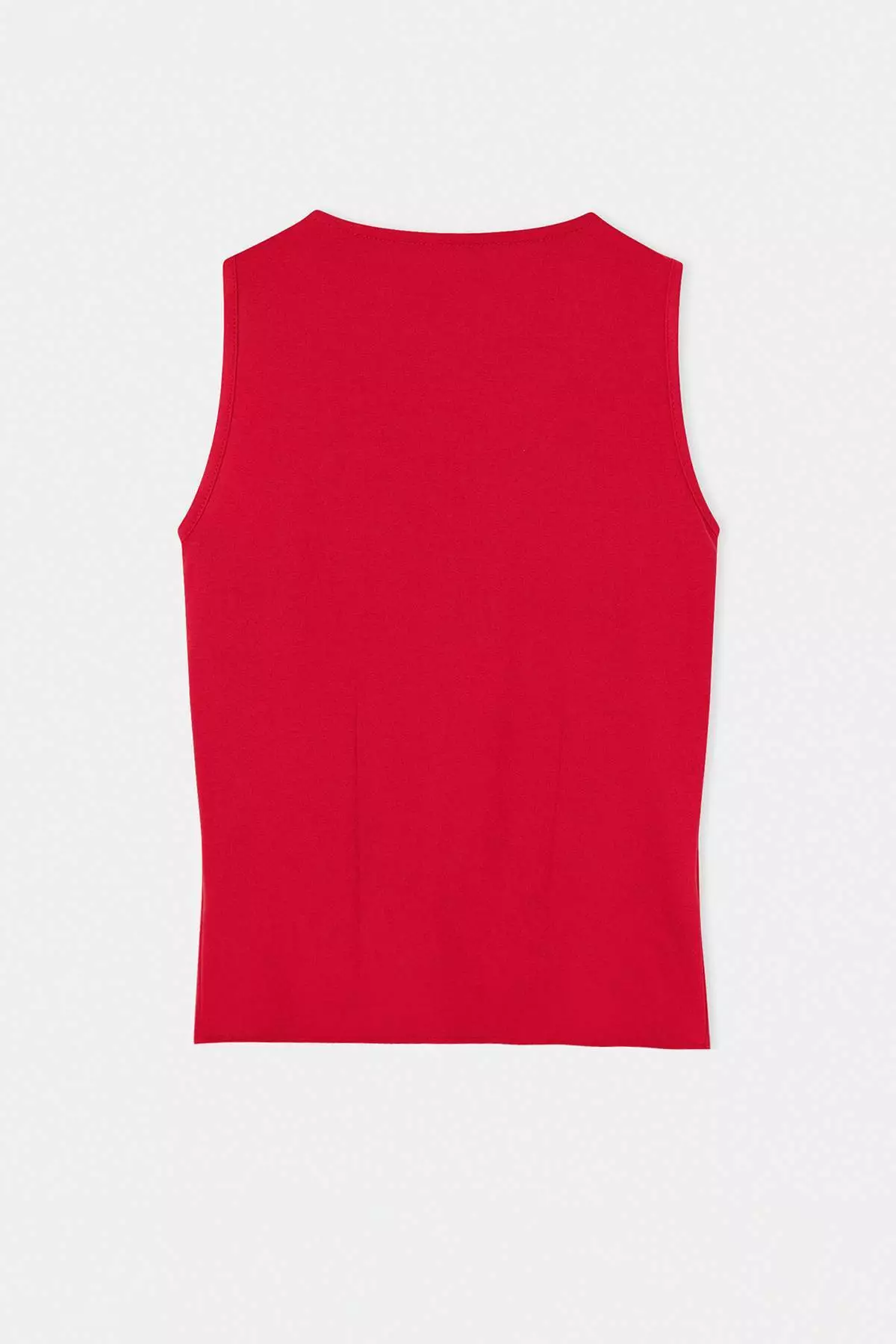 Buy Trendyol Red Fitted Keyhole Neck Sleeveless Interlock Knitted ...