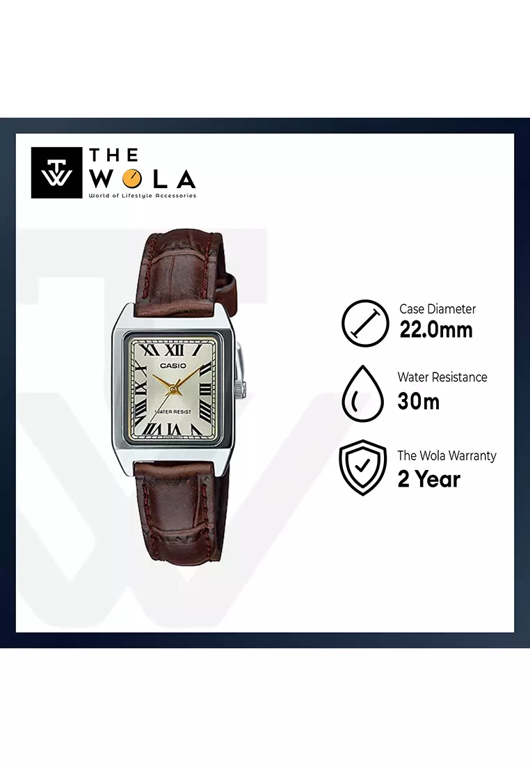 Buy Casio Women's Analog Watch LTP-V007L-9B Brown Leather Band Watch ...